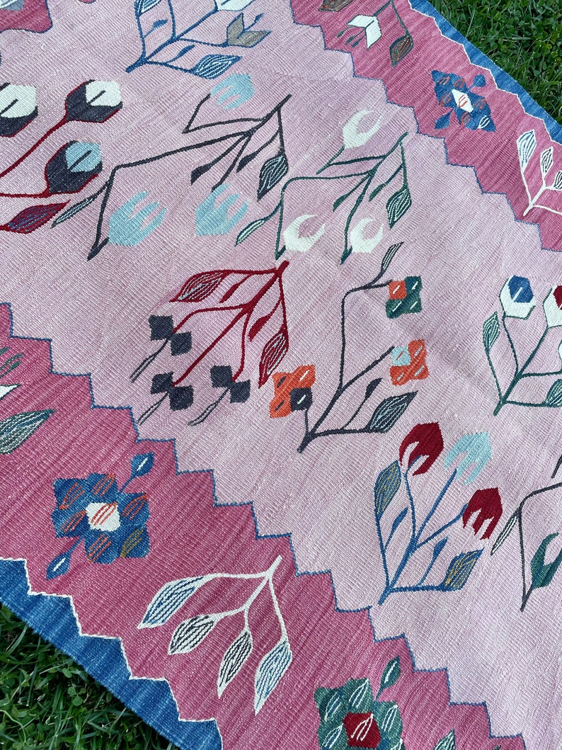 Handmade Pink Kilim Rug Wall Decor Rug Pink Rug Turkish - Etsy