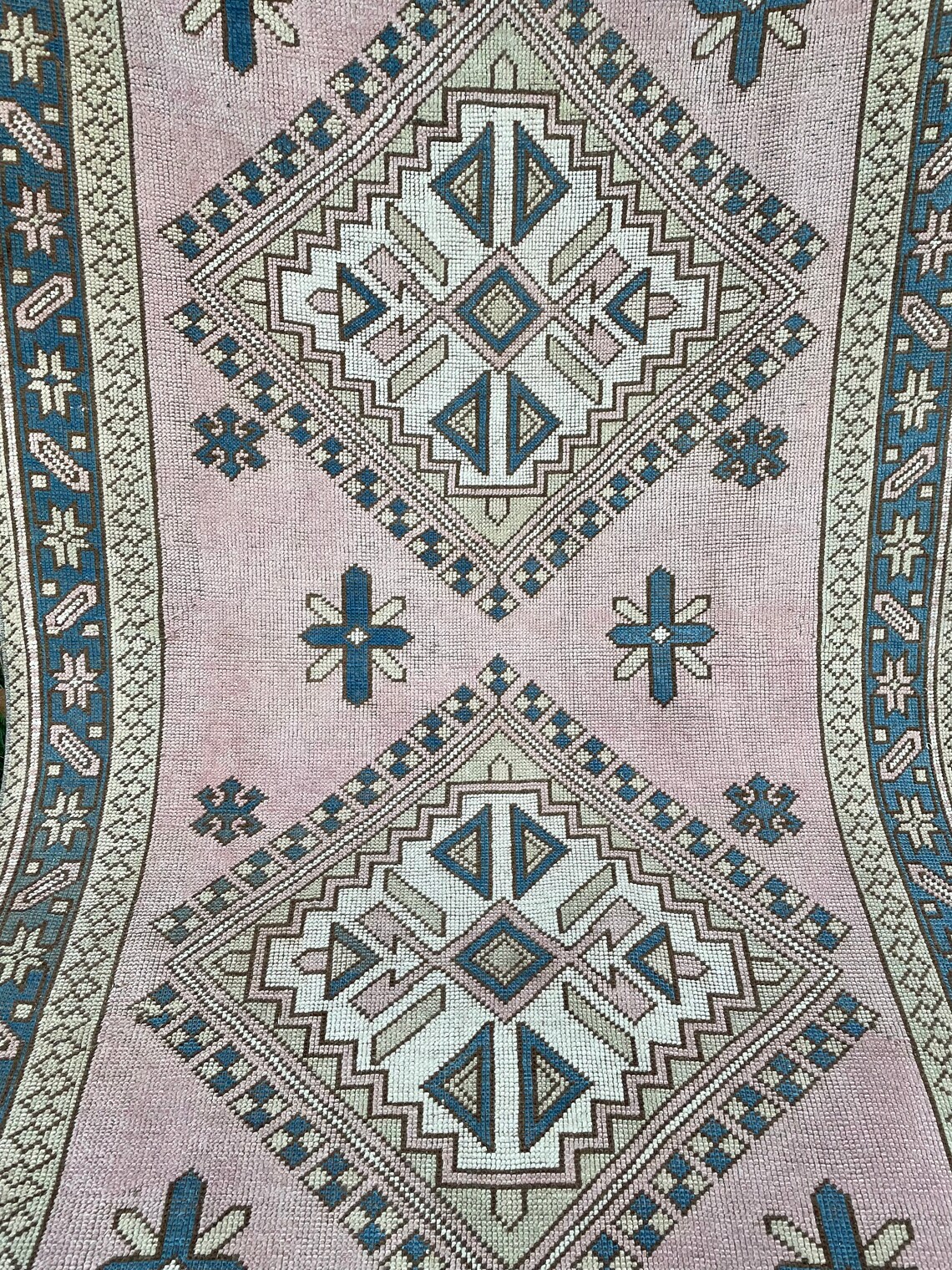 Home Decor Living Room Area Rug, Pink Blue Rug, Vintage Handmade Rug ...