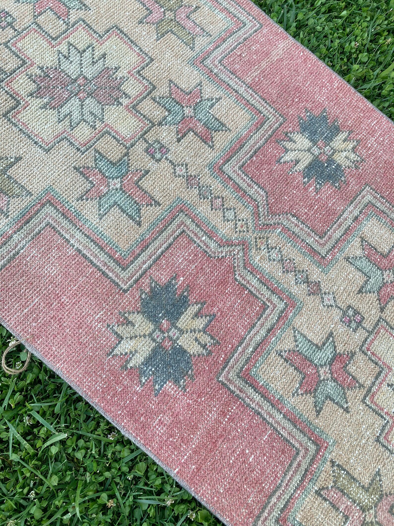 Nomadic Hand Knotted Vintage Runner, Oushak Rug Runner, Tribal ...
