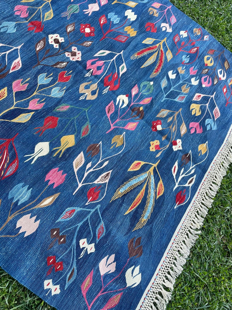 Blue Kilim Rug Vintage Rug Turkish Kilim Rug Handmade Rugs - Etsy