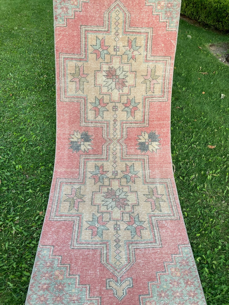 Nomadic Hand Knotted Vintage Runner Oushak Rug Runner Tribal | Etsy