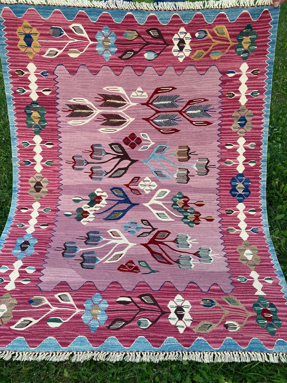 Handmade Pink Kilim Rug Wall Decor Rug Pink Rug Turkish | Etsy