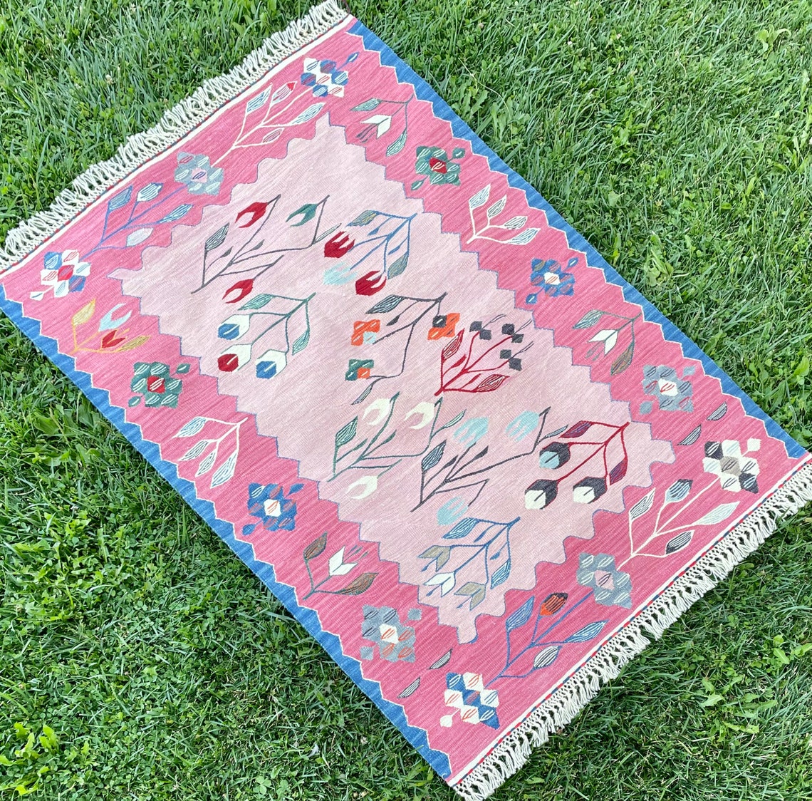 Handmade Pink Kilim Rug Wall Decor Rug Pink Rug Turkish - Etsy