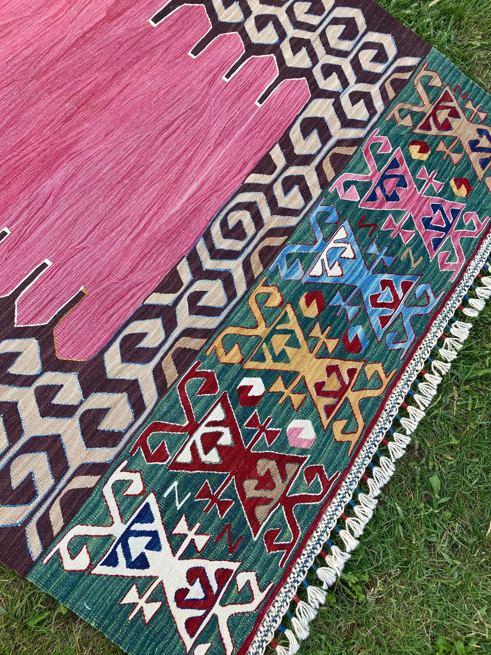 Turkish Kilim Rug Pink Kilim Rug Turkish Rug Oushak Rug | Etsy