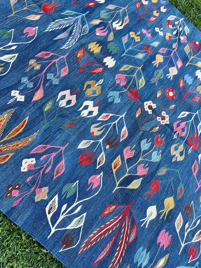 Blue Kilim Rug Vintage Rug Turkish Kilim Rug Handmade Rugs - Etsy