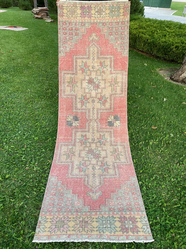 Nomadic Hand Knotted Vintage Runner Oushak Rug Runner Tribal | Etsy