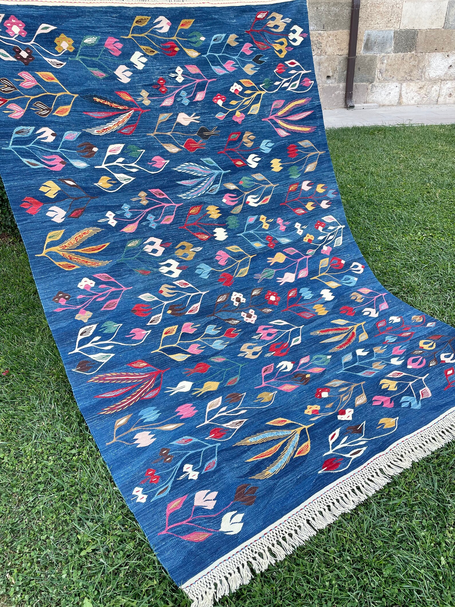 Blue Kilim Rug Vintage Rug Turkish Kilim Rug Handmade Rugs - Etsy