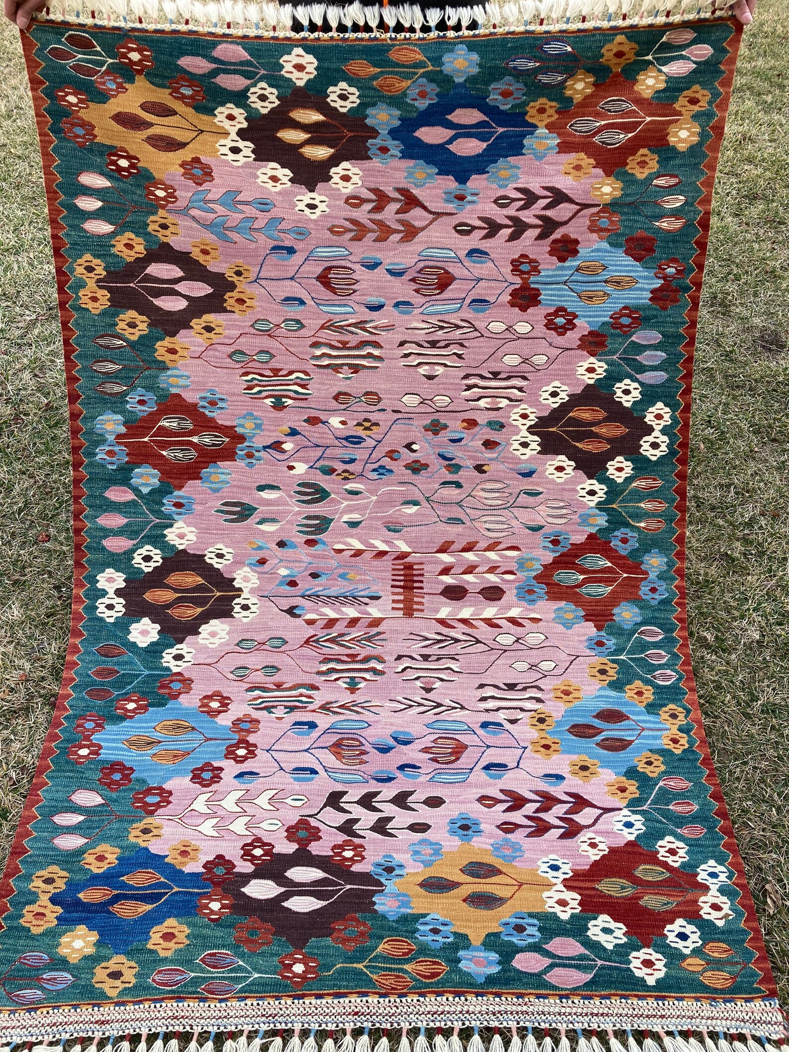 Vintage Rug Bohemian Rug Pink Kilim Rug Pink Rug Home | Etsy