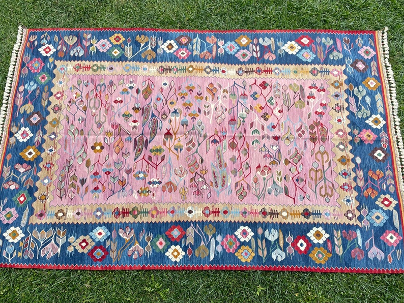 Vintage Pink Rug Turkish Pink Rug Pink Rug Oushak Rug - Etsy