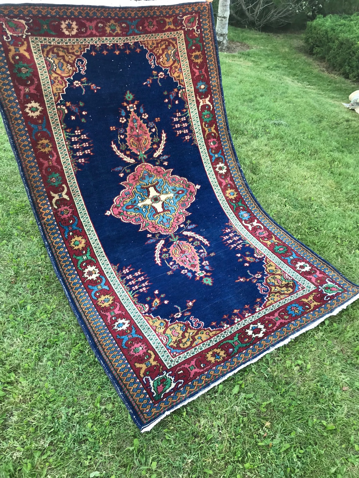 4x64 Oriental Blue Rug Vintage Rug Persian Rug Blue | Etsy