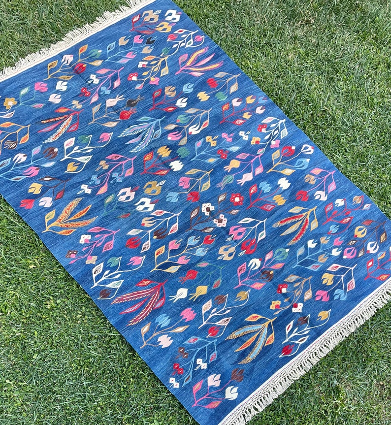 Blue Kilim Rug Vintage Rug Turkish Kilim Rug Handmade Rugs - Etsy
