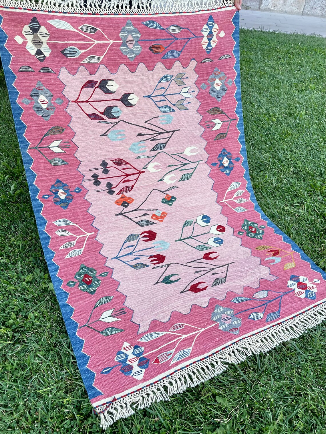 Handmade Pink Kilim Rug Wall Decor Rug Pink Rug Turkish - Etsy