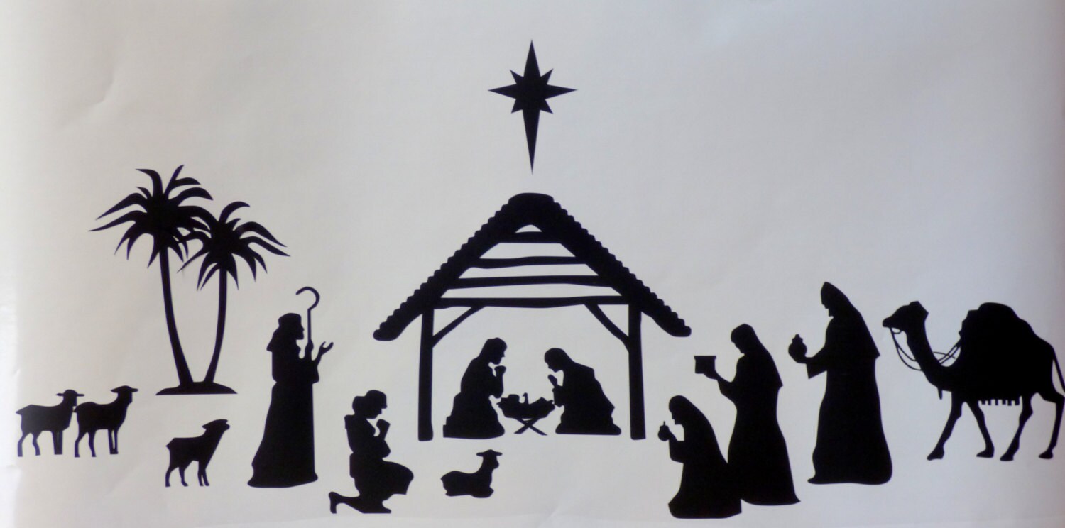 Nativity Scene Vinyl Decal/sticker for Your Wall, Window, Etc. - Etsy
