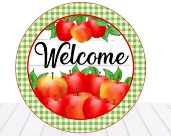 Metal Apple Welcome Sign - Etsy