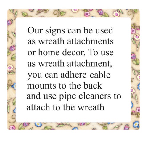 Wreath Attachment Sign Wall Hanging Home Decor Farmhouse - Etsy