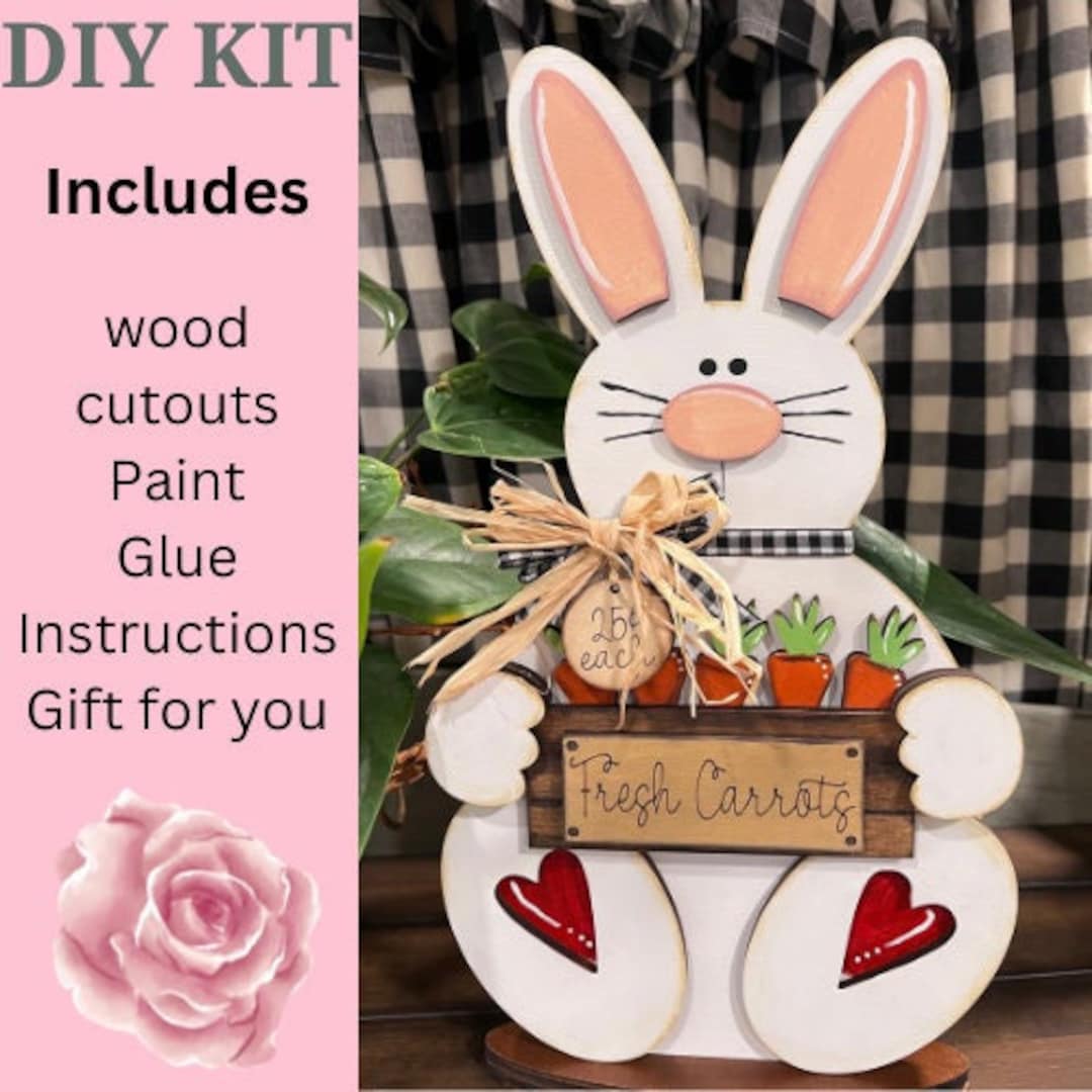DIY Easter Bunny Wood Cut Outs, DIY Wood Kits, Paint Party Kits ...