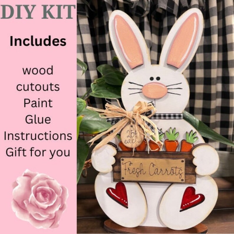 DIY Easter Bunny Wood Cut Outs DIY Wood Kits Paint Party - Etsy