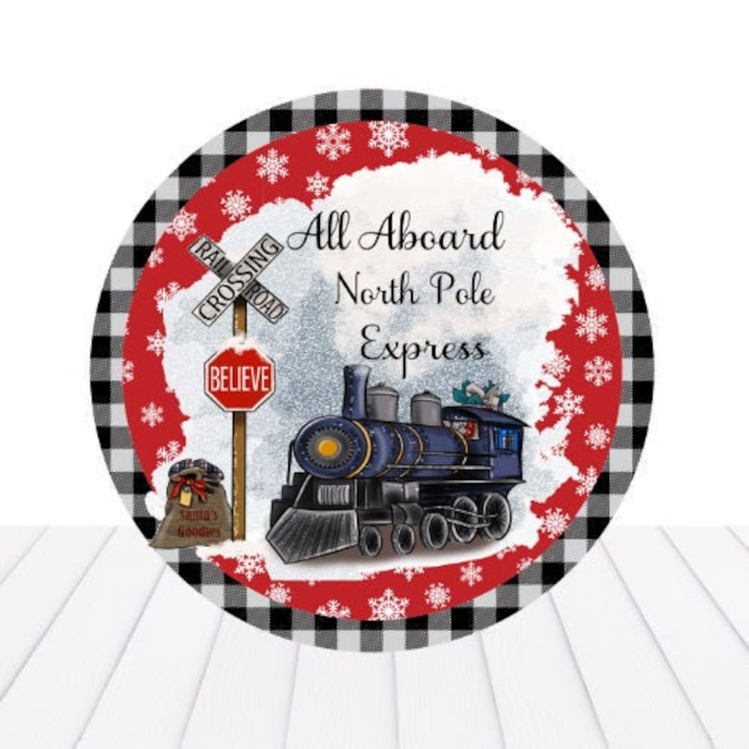 North Pole Express Train Wreath Sign, Wreath Attachment, Christmas ...