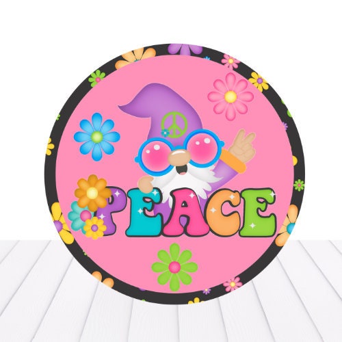 Hippie peace gnome sign wreath sign wreath attachment Home | Etsy