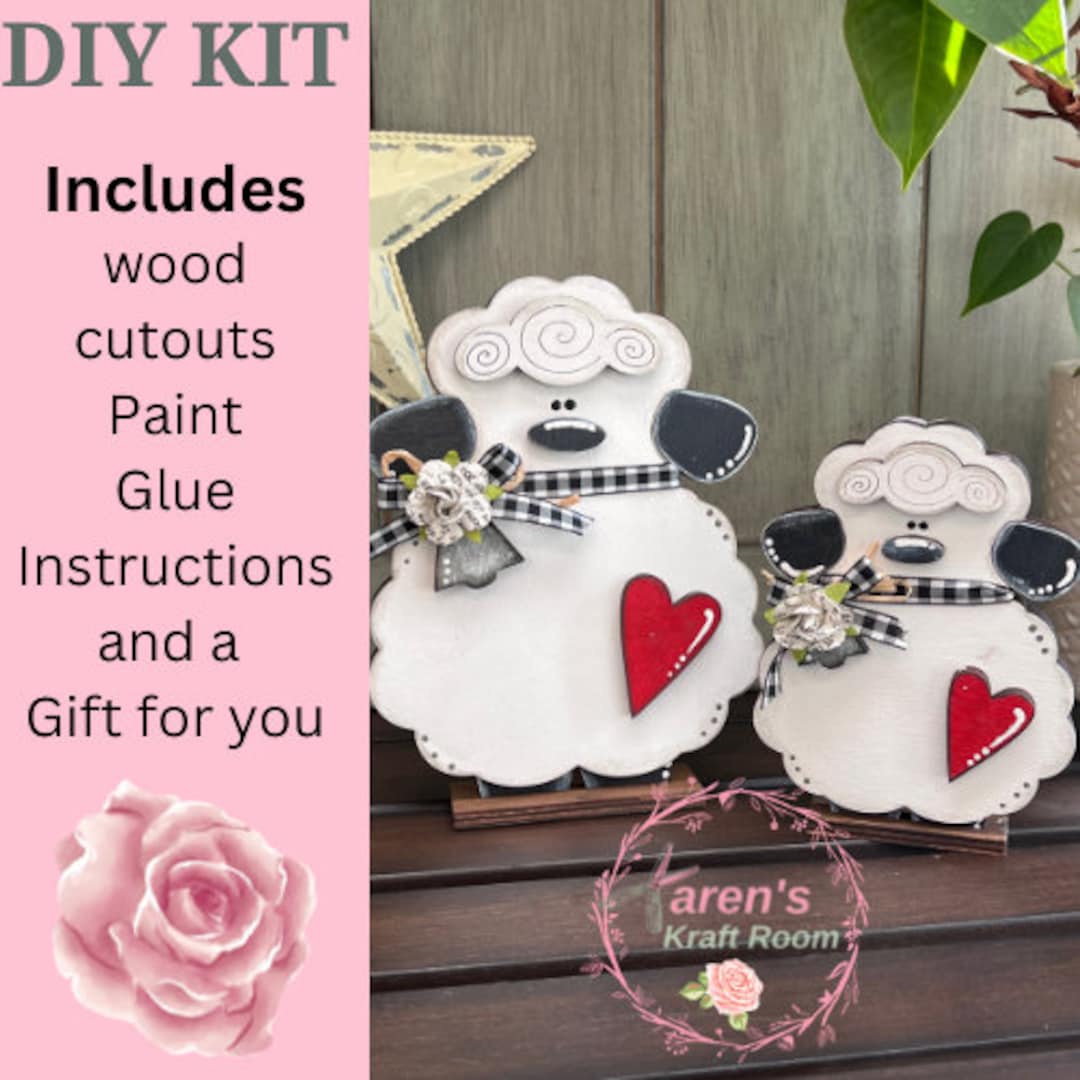 DIY Easter Lamb Wood Cut Outs, DIY Wood Kits, Paint Party Kits ...
