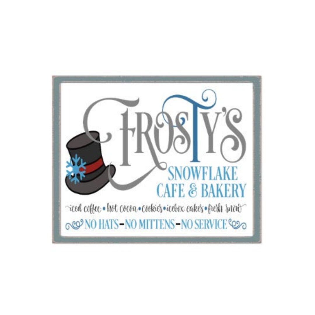 Snowman Frosty Christmas Sign for Wreaths or Wall Decor. Wooden Rail ...