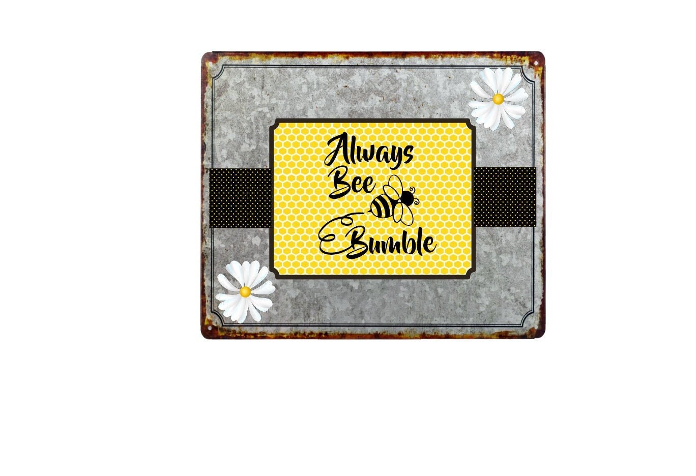 Bumble Bee Wreath Sign Farmhouse Bee Sign Rusty Galvanized | Etsy