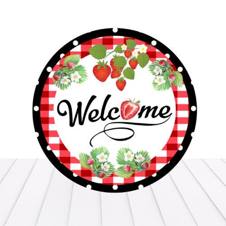 Strawberry Sign Strawberry Wreath Sign Wreath Attachment - Etsy