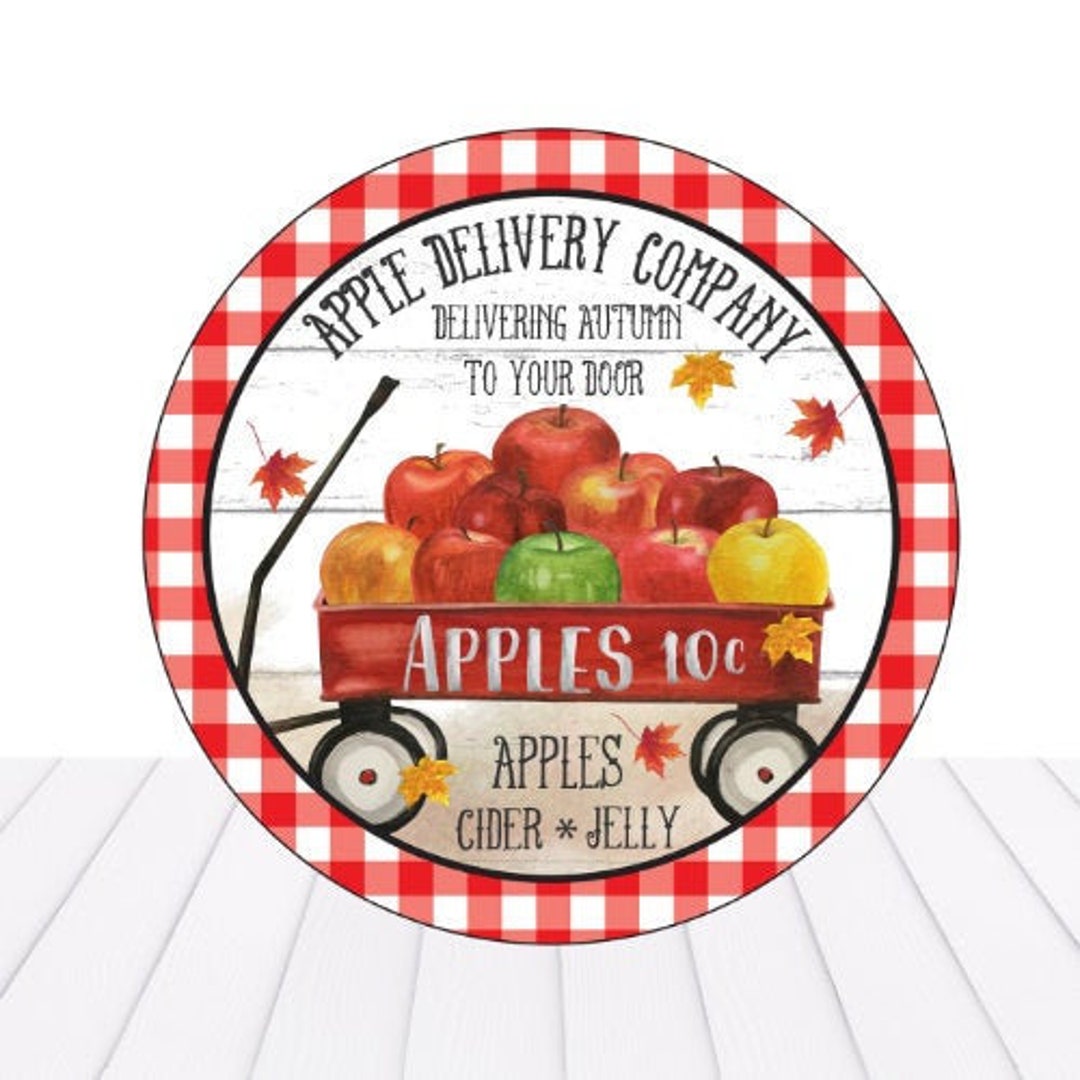 Apple Metal Sign, Apple Wreath Sign, Wreath Attachment, Fall Wall ...