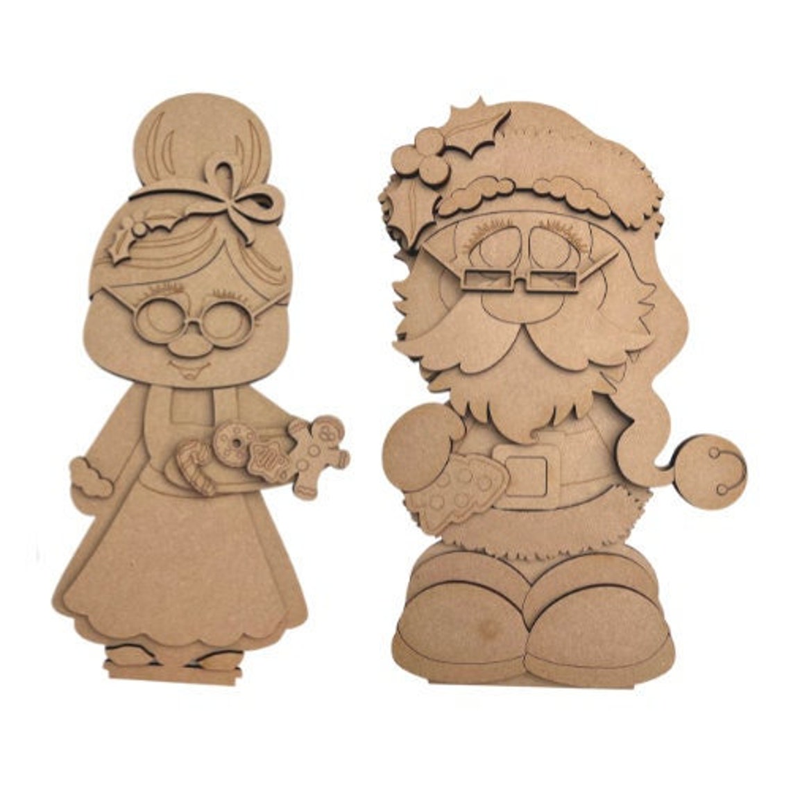 Santa and Mrs. Claus Wood DIY Kit Wood Cutouts Christmas - Etsy