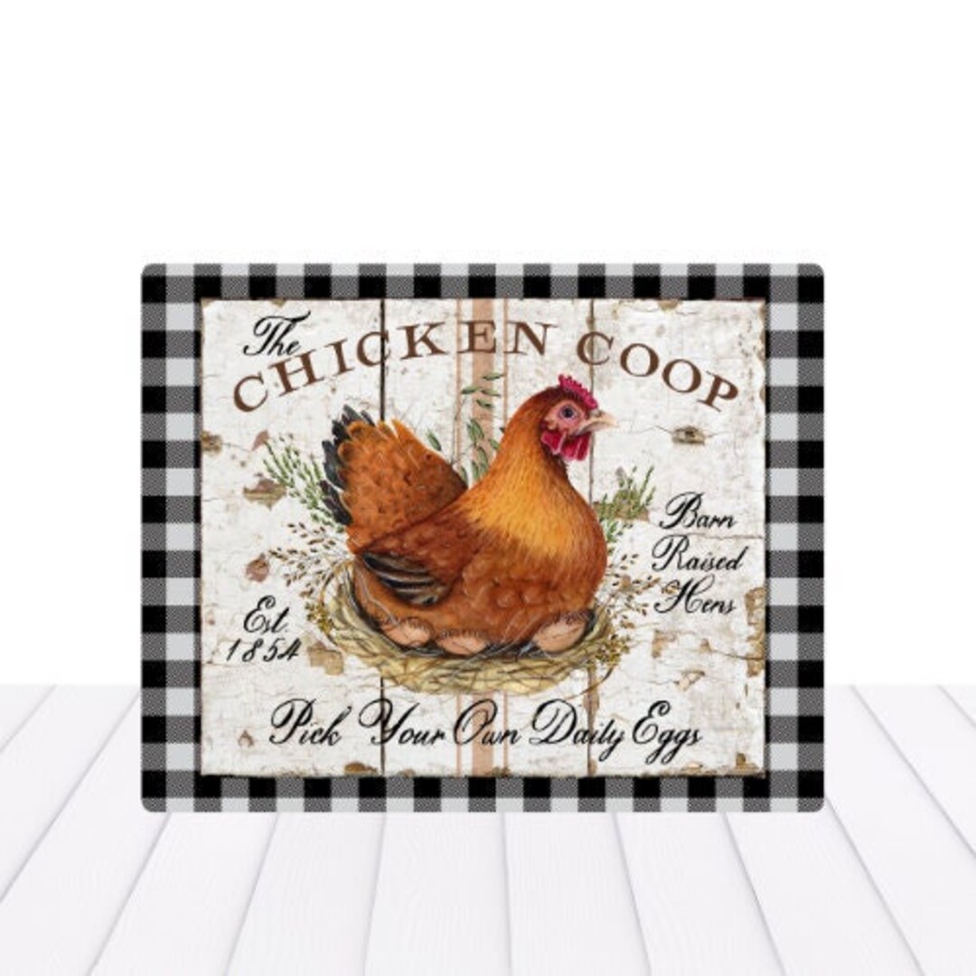 Wreath Sign, Farmhouse Sign, Chicken, Rooster, Farm Animal Sign ...