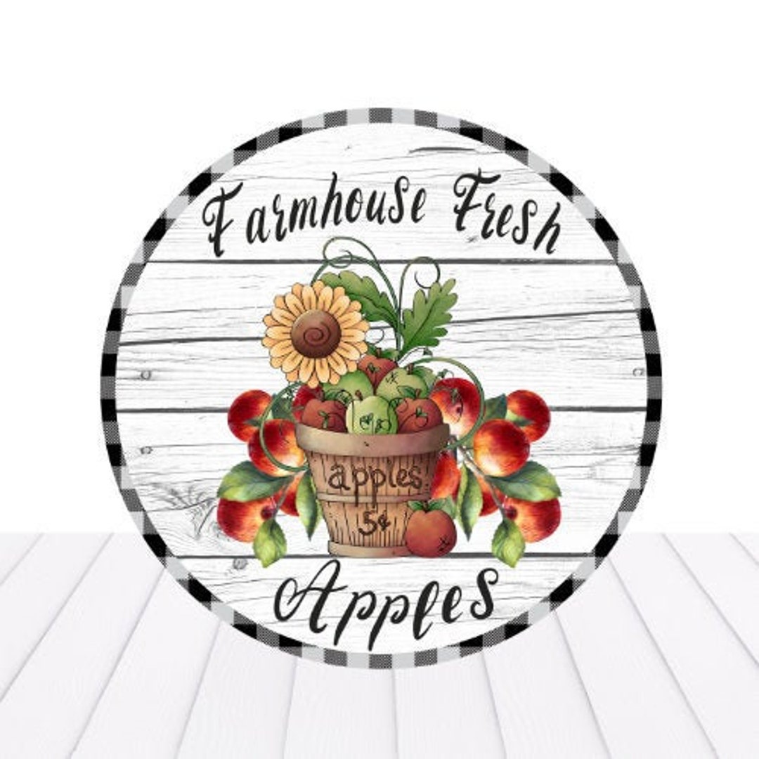 Farm Fresh Apples Fall Sign, Wreath Sign, Wreath Attachment, Wall Decor ...