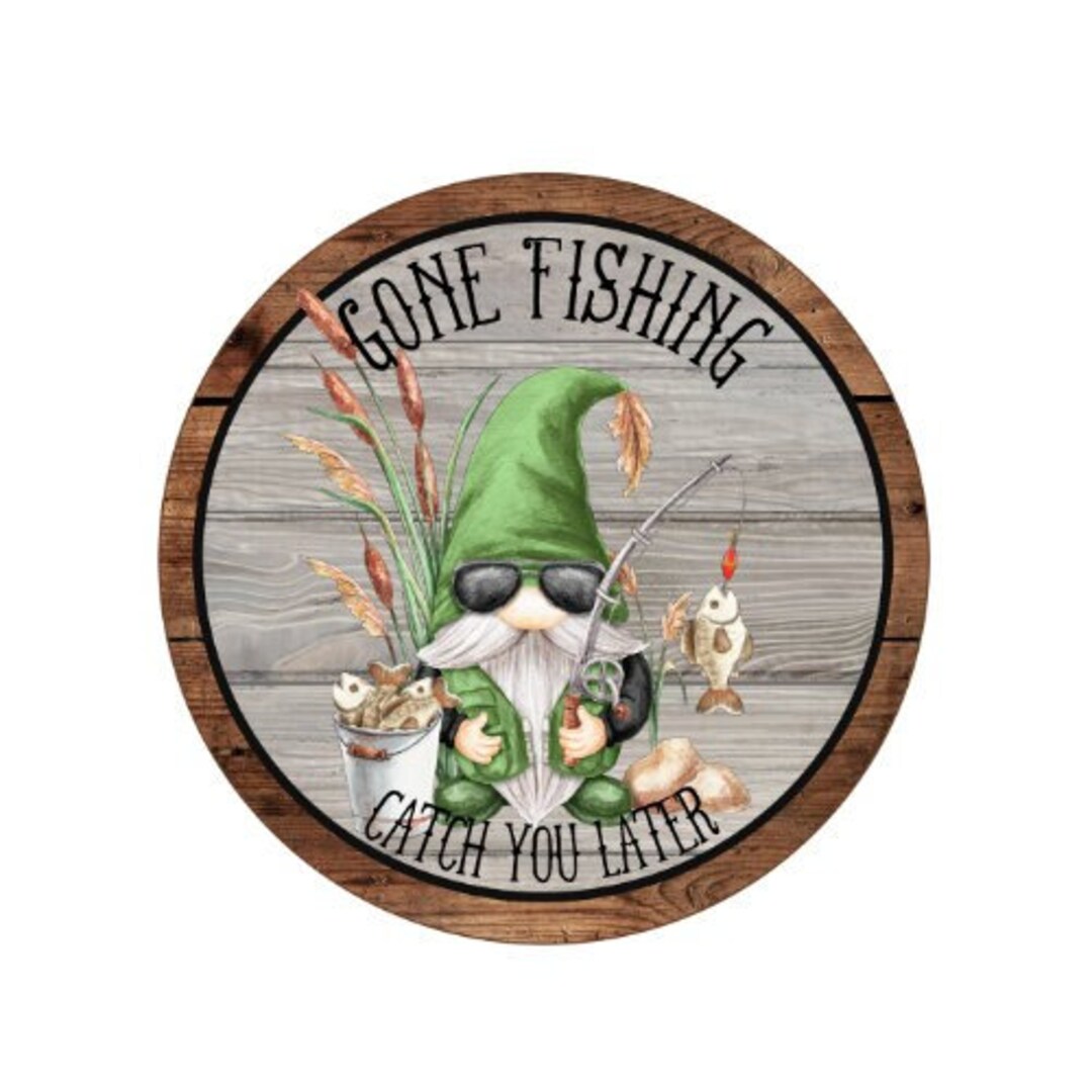 Gone Fishing Wreath Sign, Door Hanger, Wall Hanger, Front Porch Sign ...