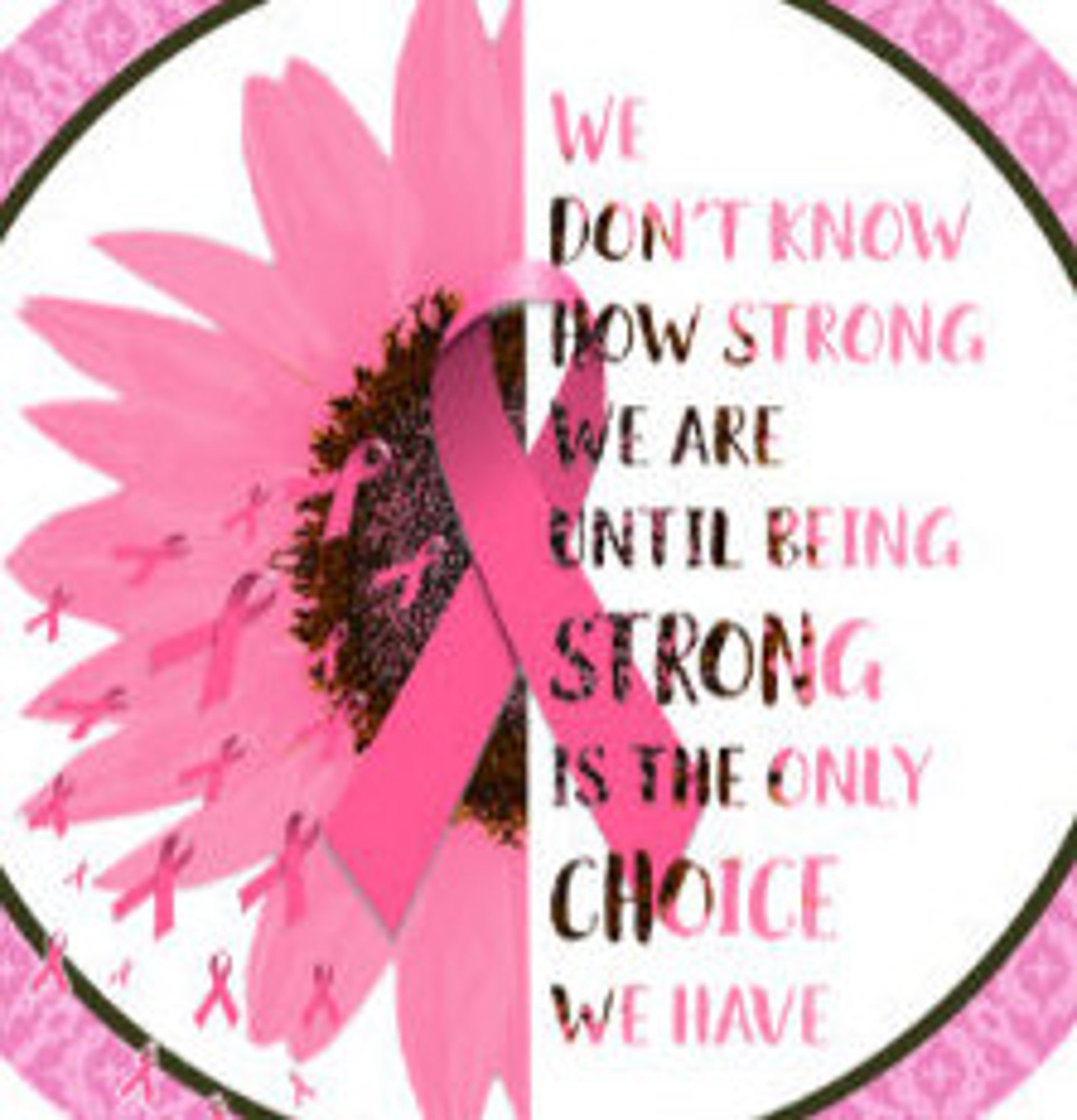 Wreath Attachment Wall Hanging Cancer Awareness Sign Pink - Etsy