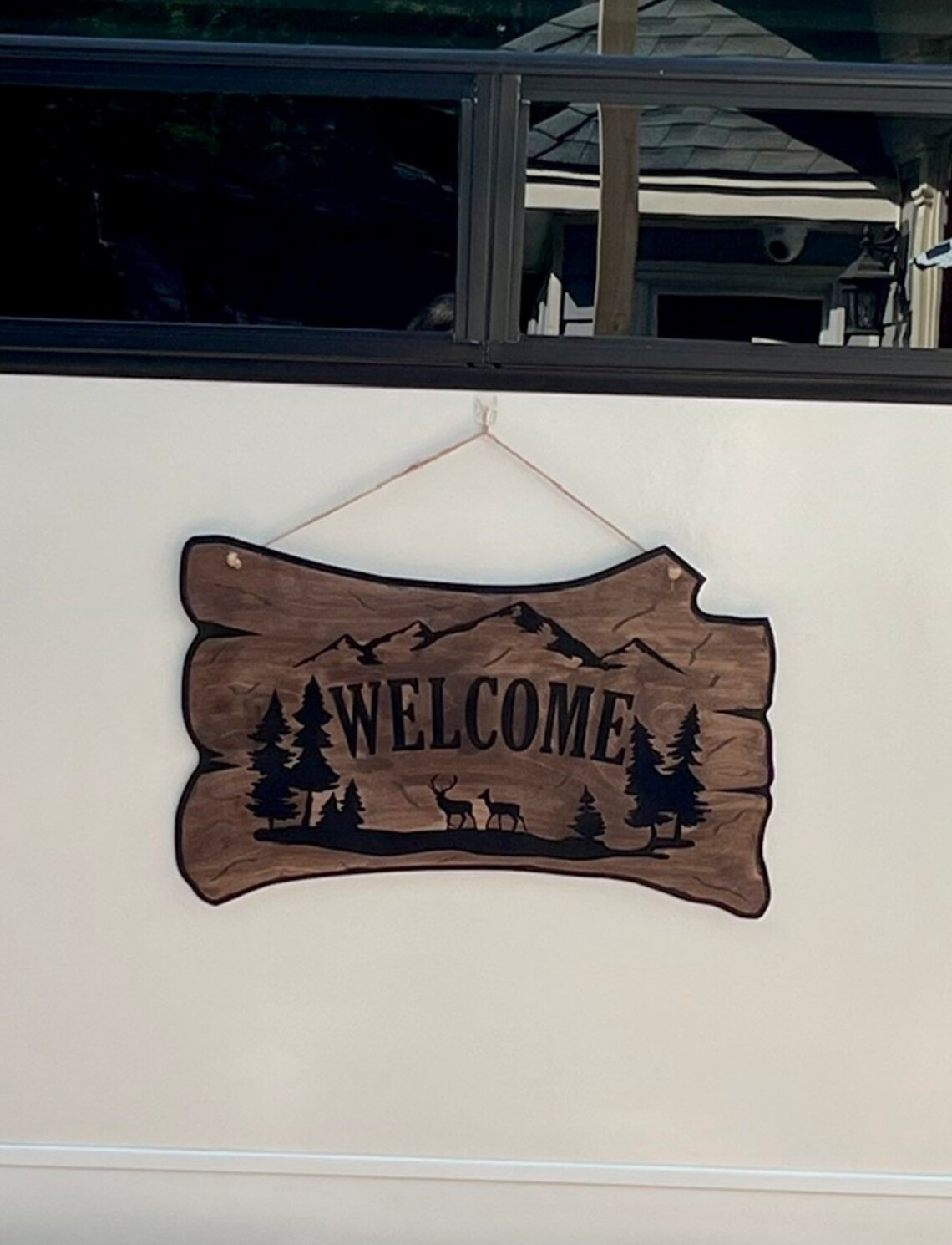 Welcome Rustic Wood Sign for Camping or Front Door Hanger - Etsy
