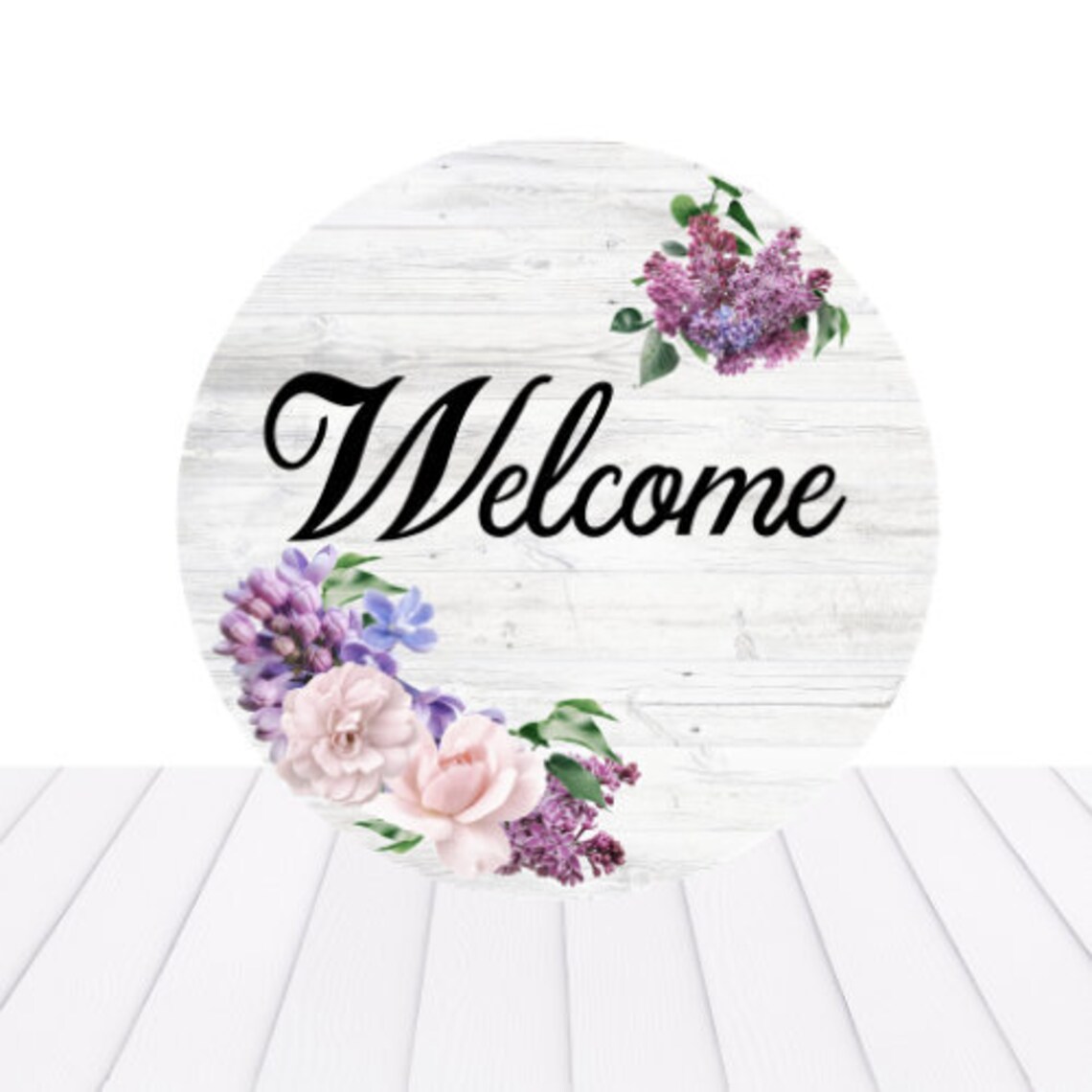 Wreath sign Lilac Welcome sign Farmhouse summer sign Wall | Etsy