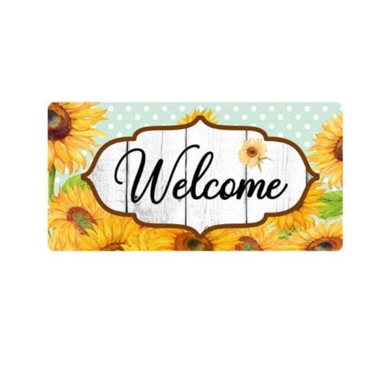 Welcome Sign With Sunflowers Blue and Yellow Sunflower Sign | Etsy
