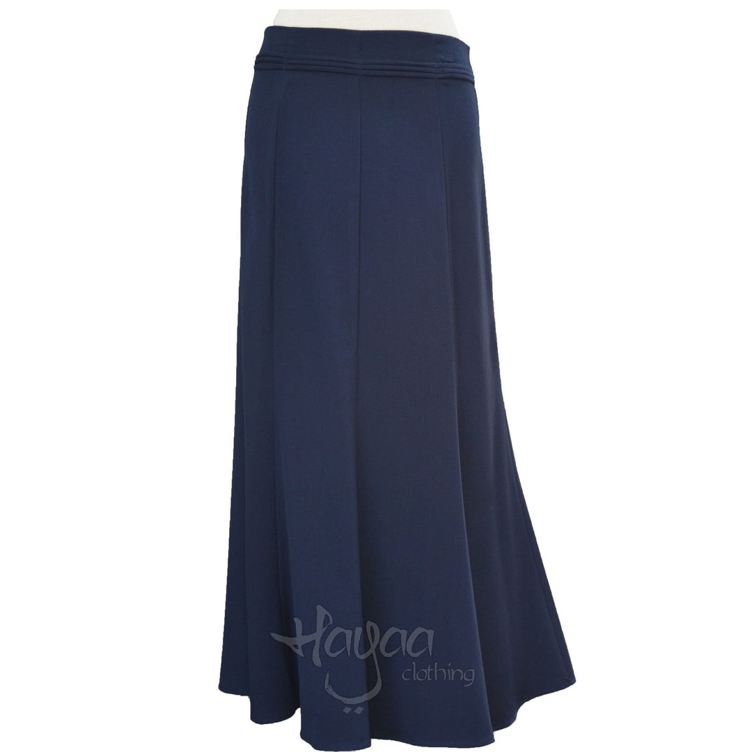 Dark Navy Gored Long Work Skirt Modest Skirt Size S M L XL 2X 3X - Etsy