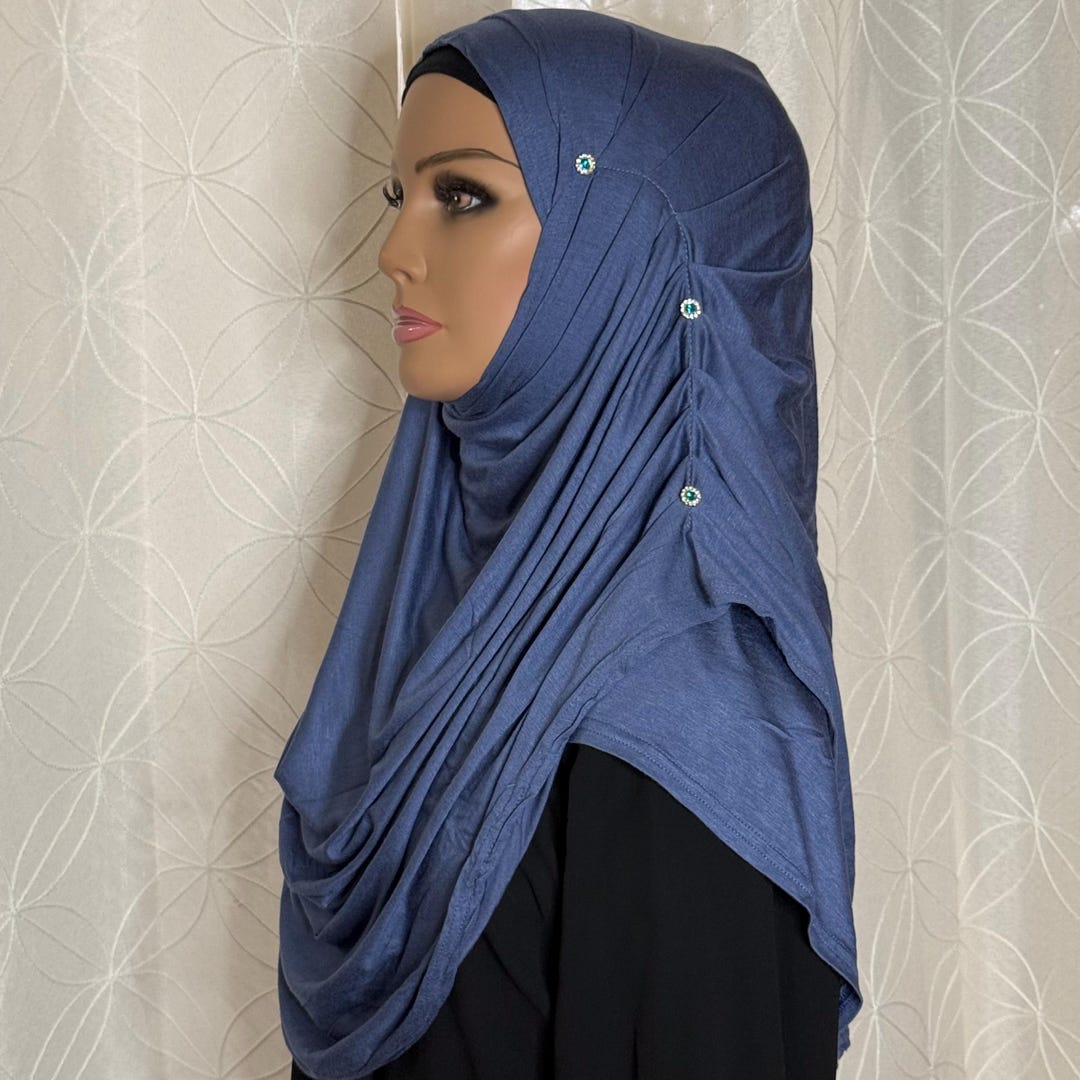 Hayaa Clothing Double Loop Ready-to-wear Cotton Instant Jersey Hijab ...