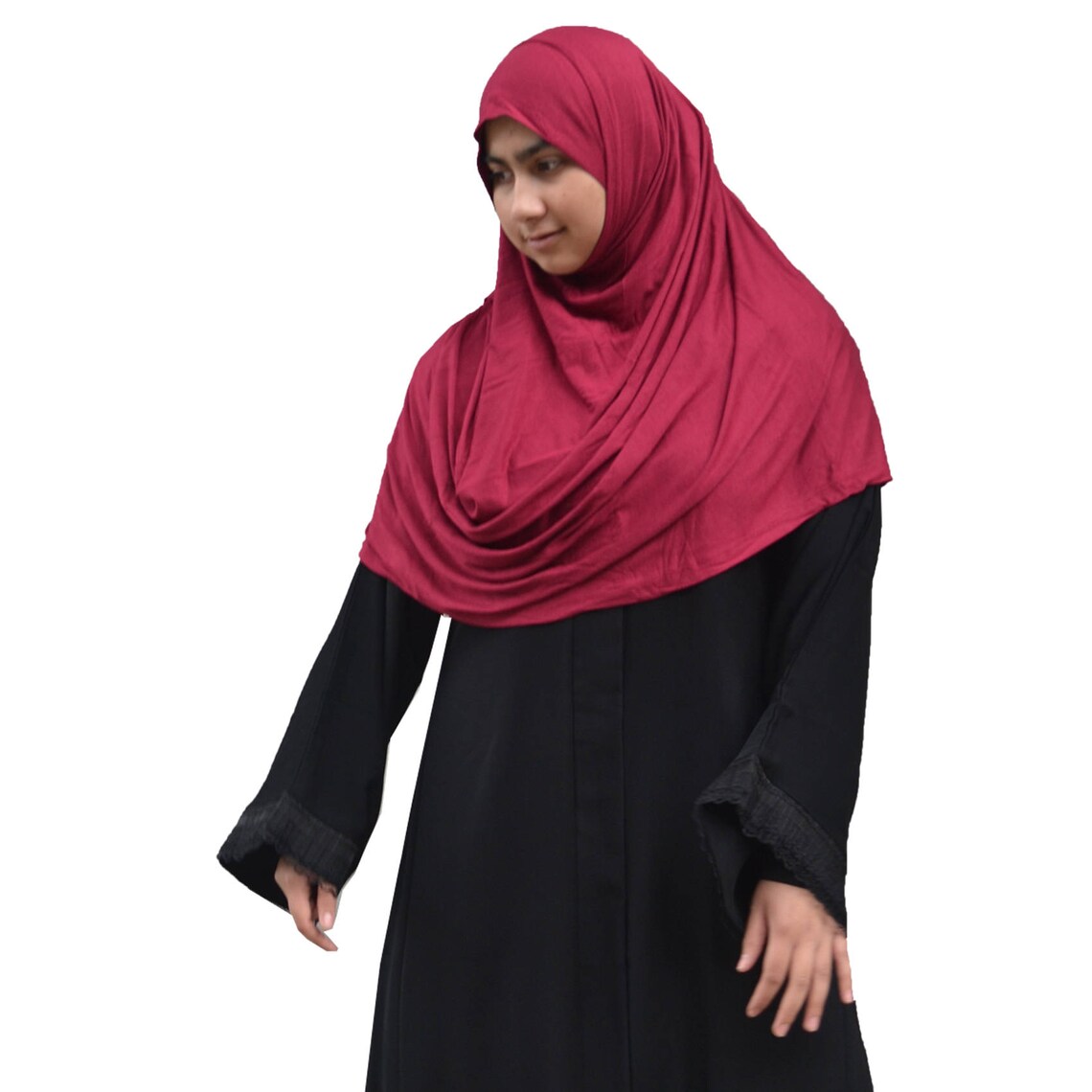 Dark Red Cotton Jersey Instant Hijab - Ready to Wear Hajj Clothing - Etsy
