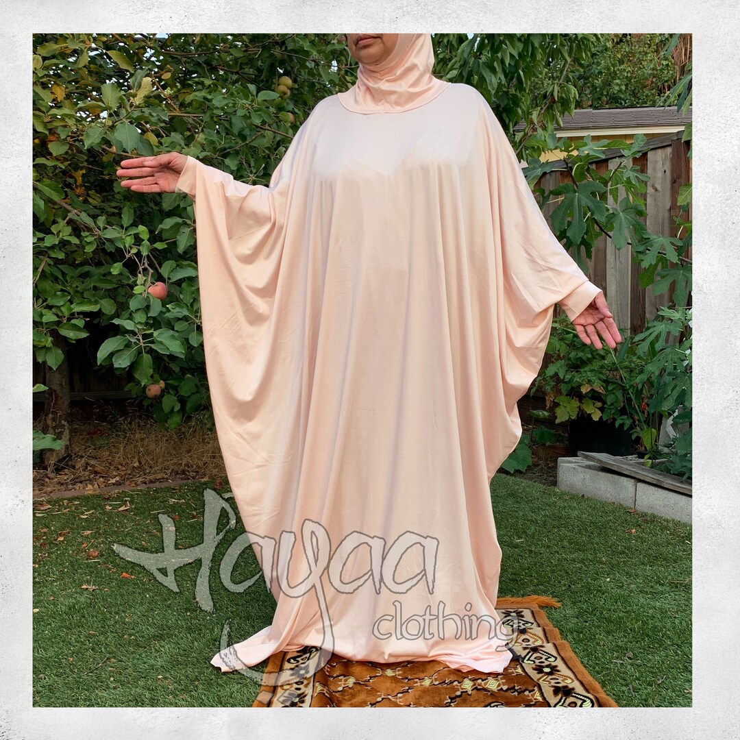 BLUSH Muslim Prayer Dress Attached Hijab Batwing Oversize 56 Long ...