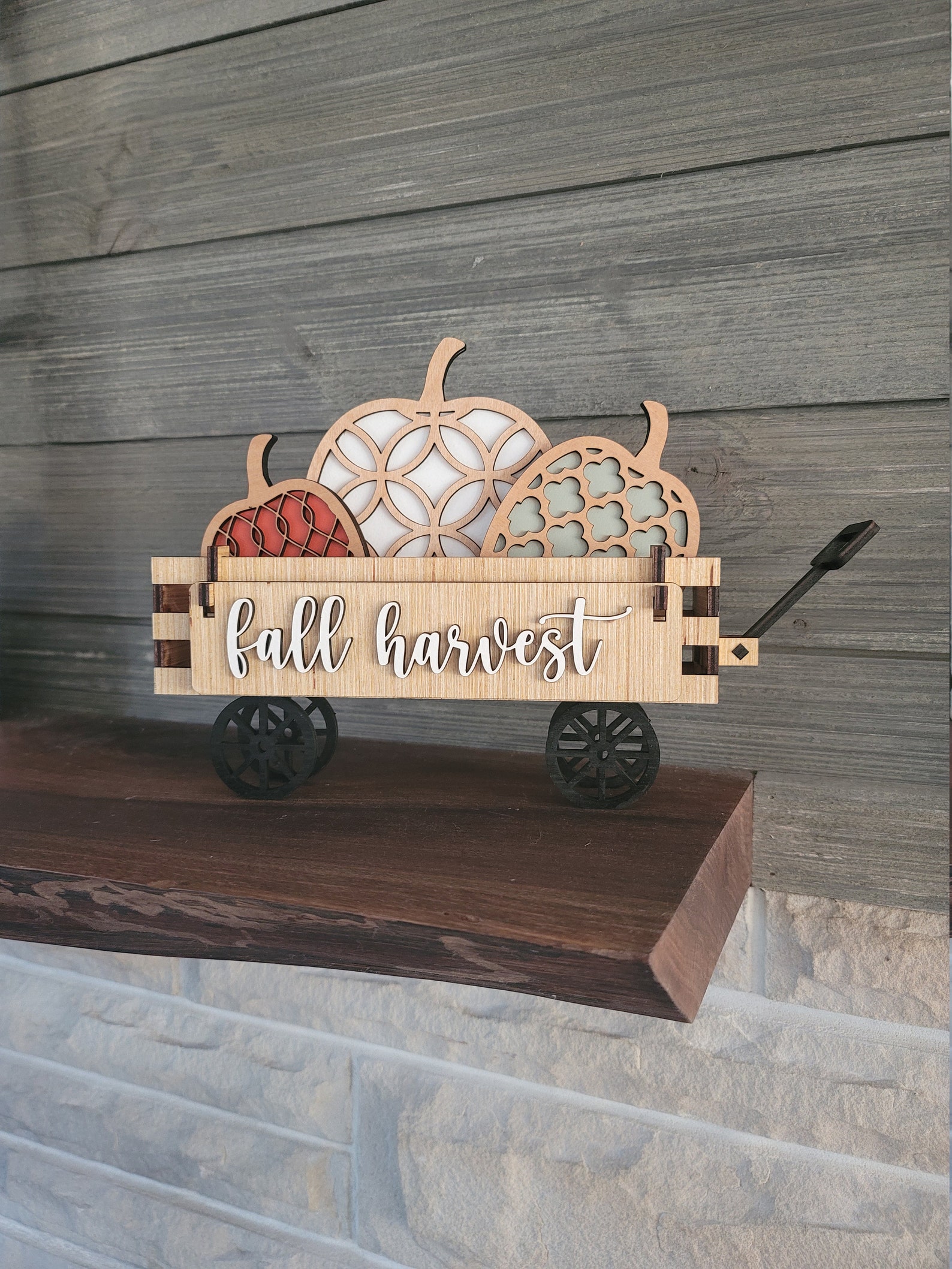 Fall Harvest Wagon and Crate Filler Fall Harvest 3 Pumpkins - Etsy