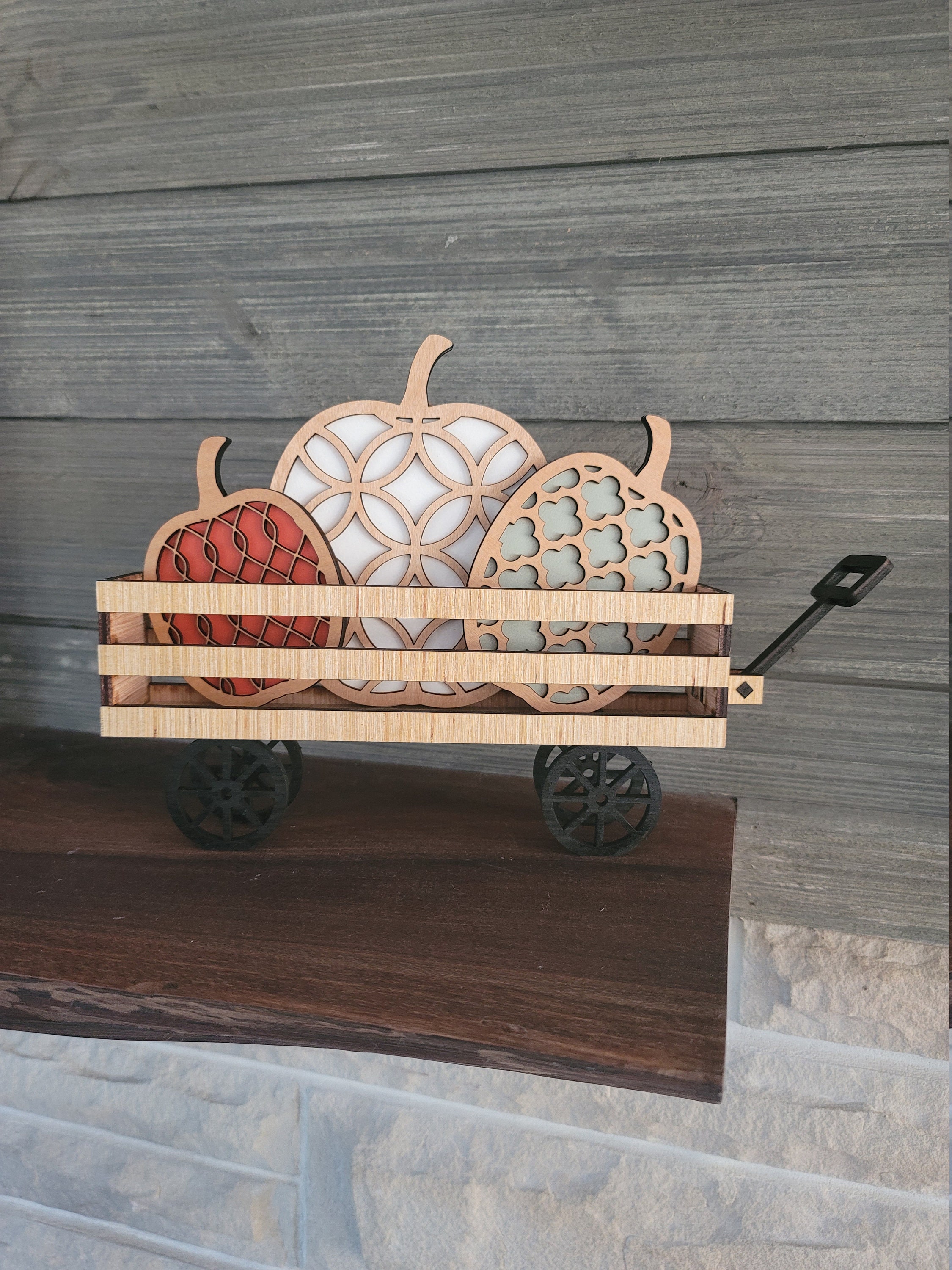 Fall Harvest Wagon and Crate Filler Fall Harvest 3 Pumpkins - Etsy