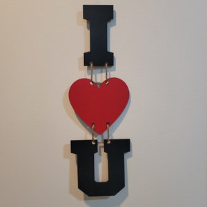 Vertical I Love You Sign I heart U I Love U Sign - Etsy
