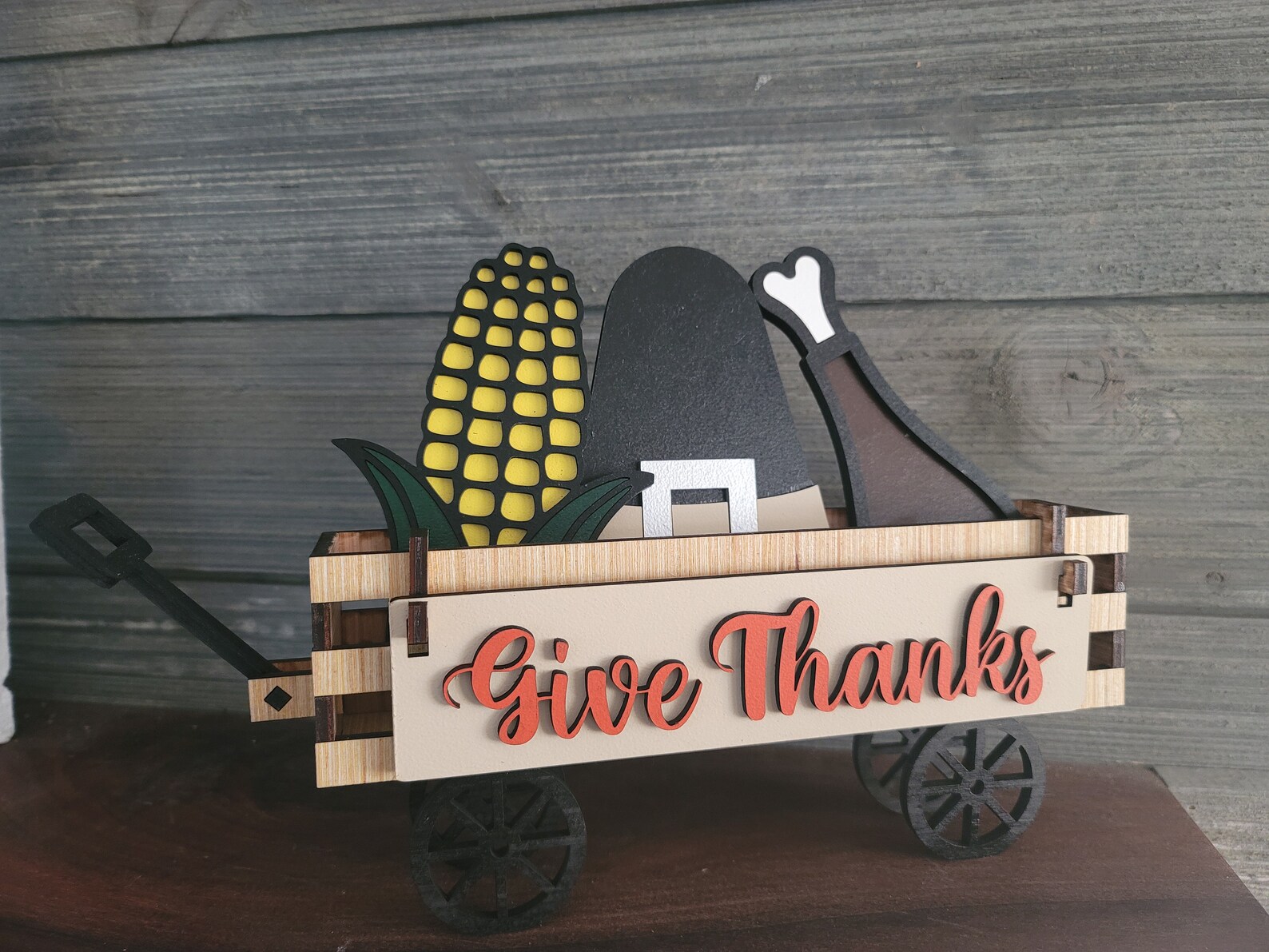 Give Thanks Wagon and Crate Filler Thanksgiving Decor Turkey - Etsy