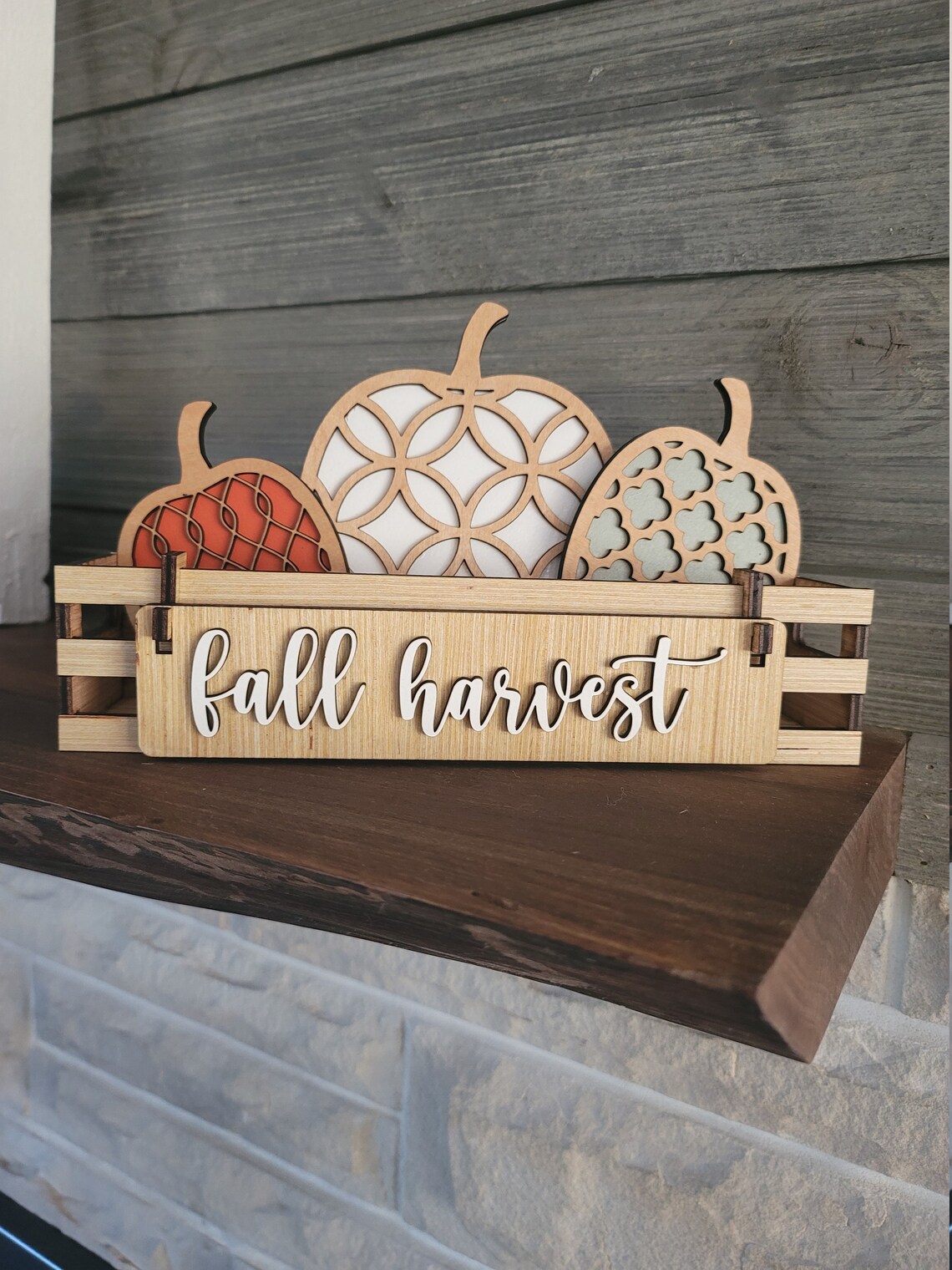 Fall Harvest Wagon and Crate Filler Fall Harvest 3 Pumpkins - Etsy