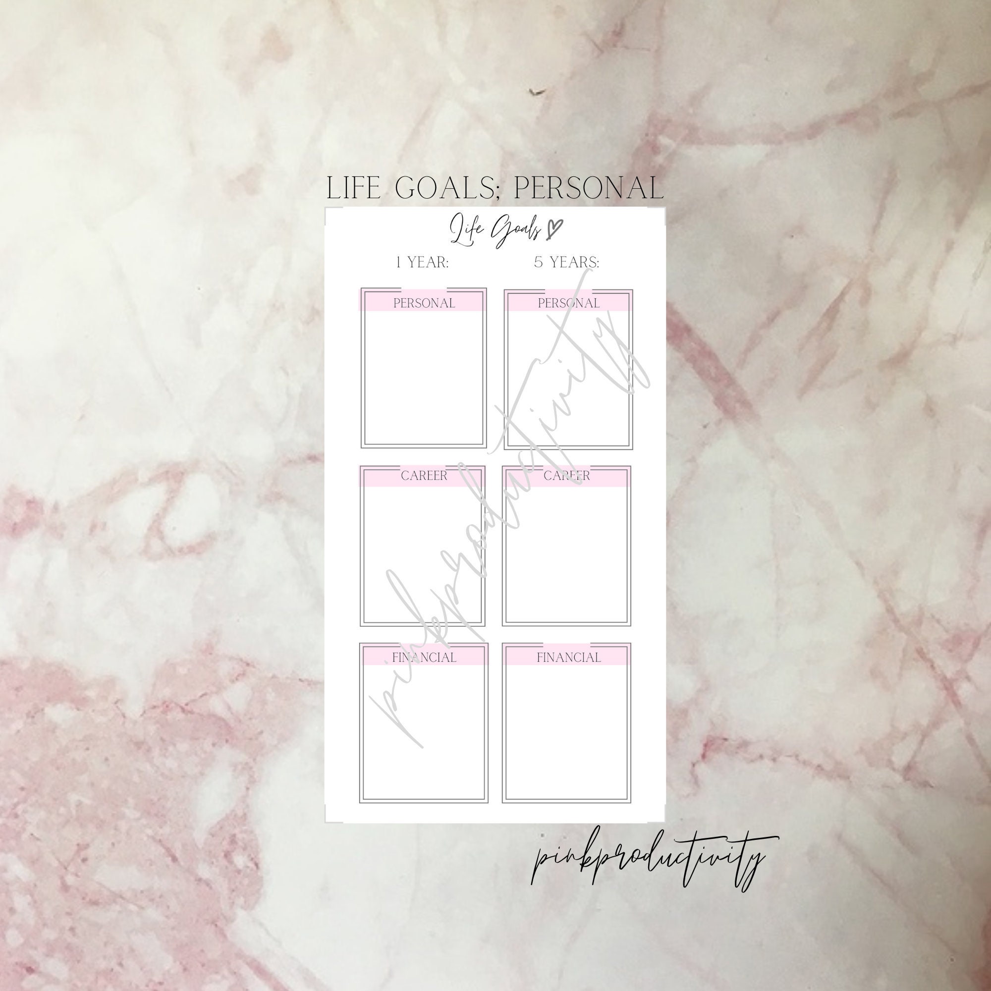 Life Goals Printable Insert; Personal Size - Etsy