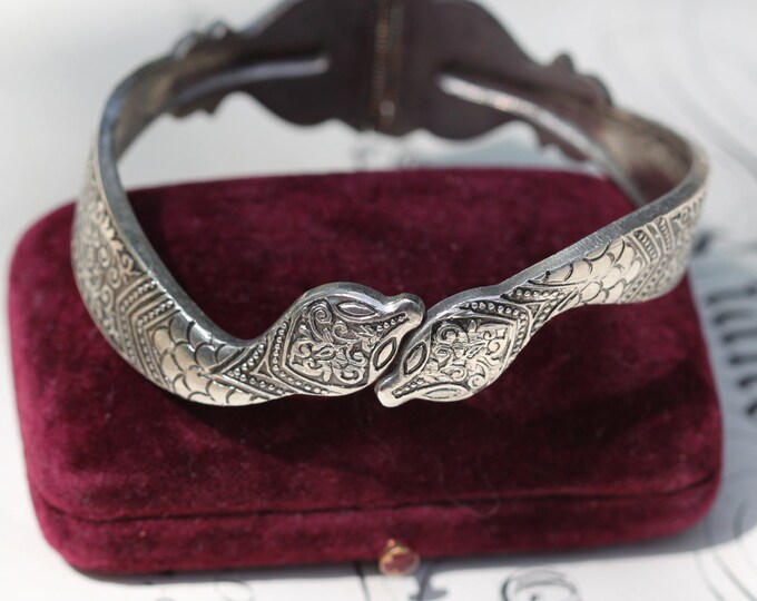Vintage Snake Bangle - Steiff Bangle - Silver Snake Bracelet - Snake ...