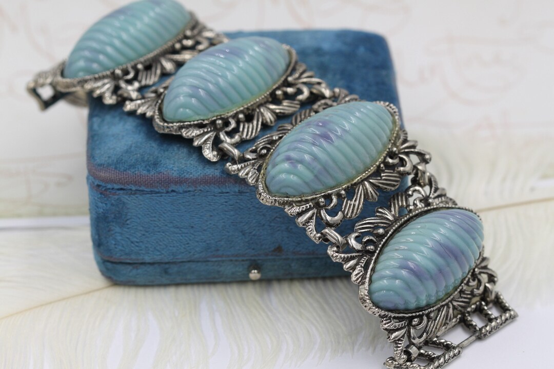 Selro Selini Bracelet, Thermoset Turquoise Bracelet, Grandma Bracelet ...