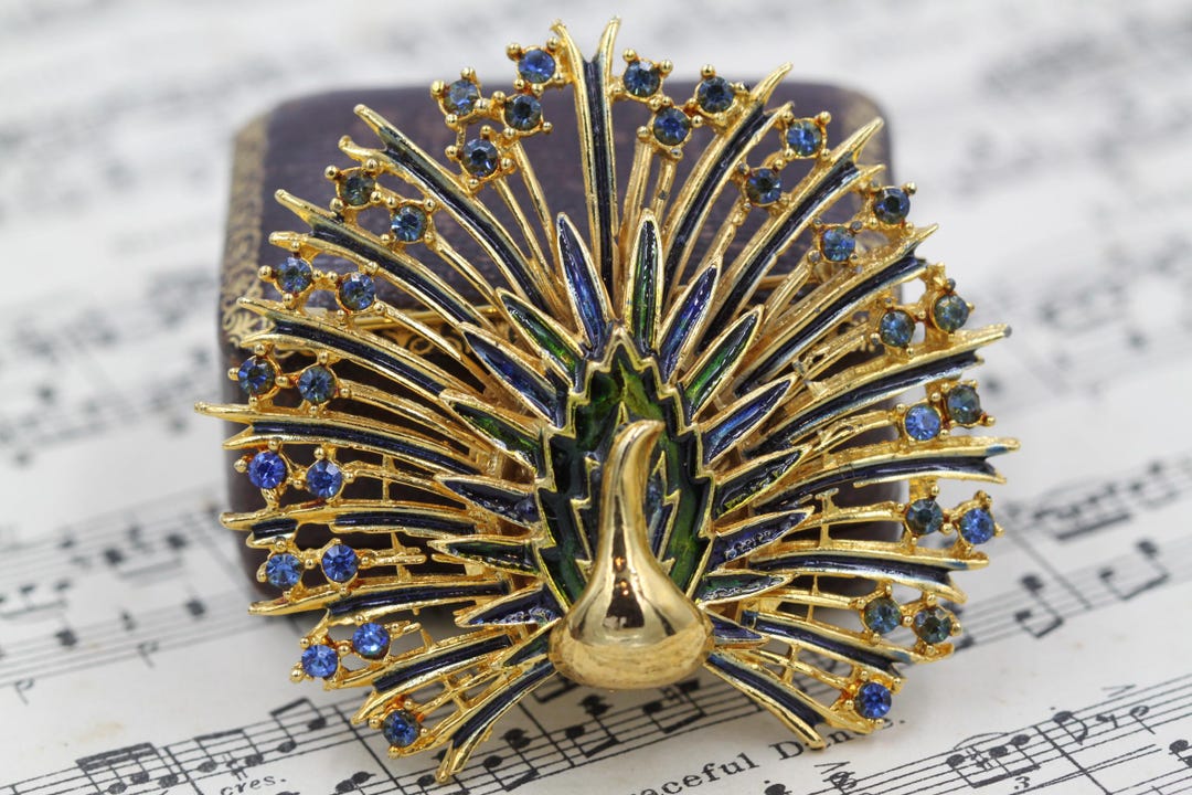 Sphinx Brooch, Vintage Peacock Brooch, Peacock Gifts, Bird Brooch ...