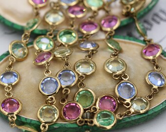 Bezel Set Chain | Etsy